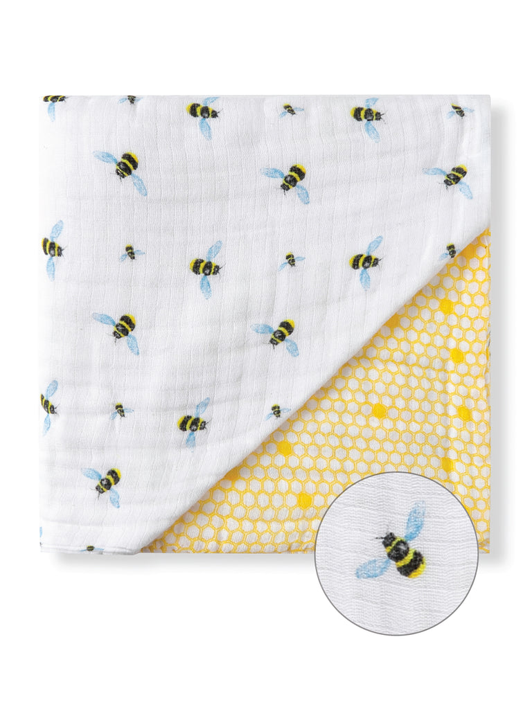 Malabar Baby | Organic Muslin 4 Layer Blanket | Bees + Hive